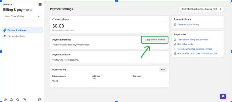 How to add payment cards like credit or debit cards in META - Growby Blog